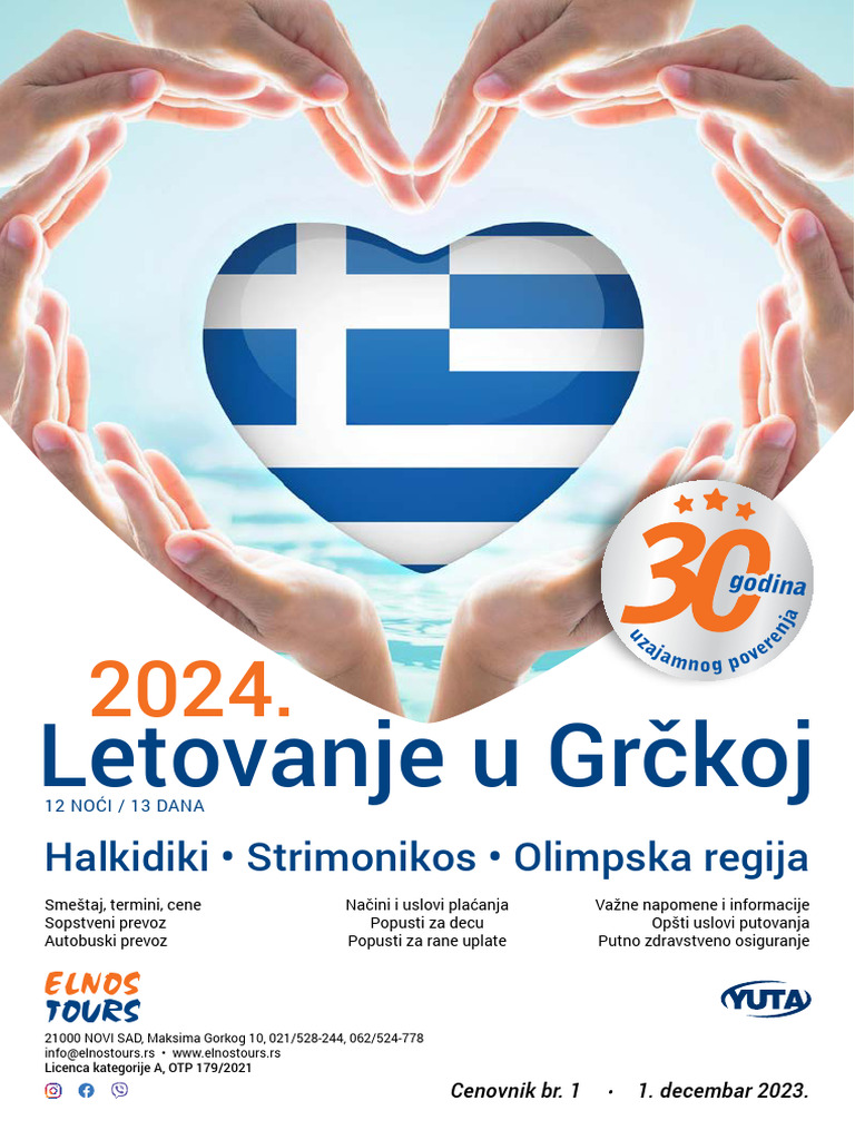 Grcka 2024 Ecenovnik 1 | PDF