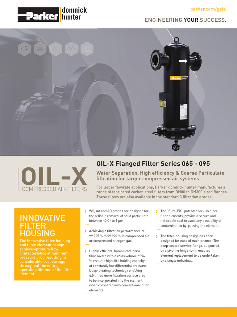 OIL-X Flanged Filter Series Overview | PDF | Filtration | Industrial ...