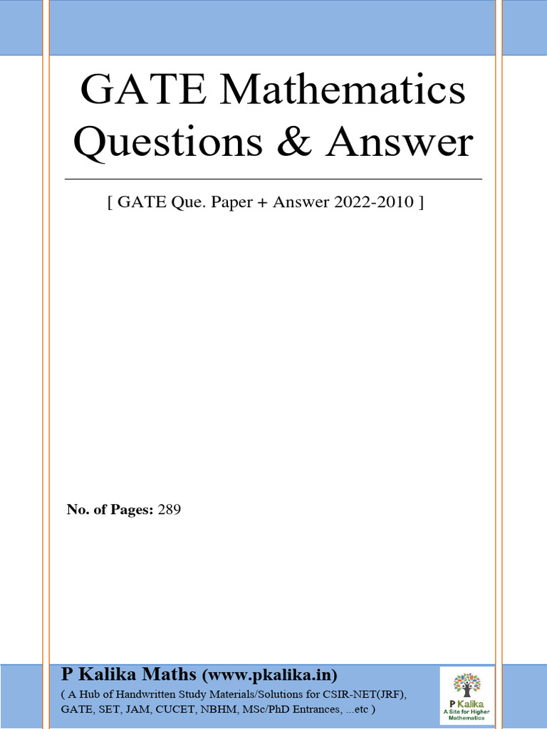 Gate Mathematics 2022-2010 Q&A | PDF | Numerical Analysis | Ordinary ...
