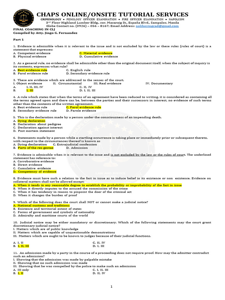 CPJ Ultimate Atty - Fernandez Feb.2024 | PDF | Evidence (Law) | Bail