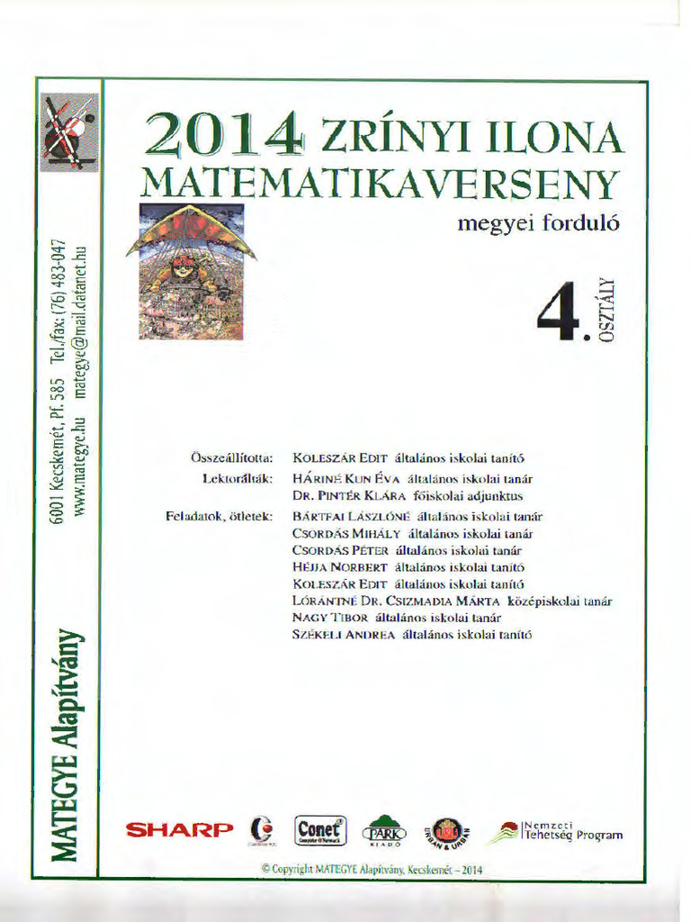 Zrínyi Ilona: Matematika Verseny | PDF