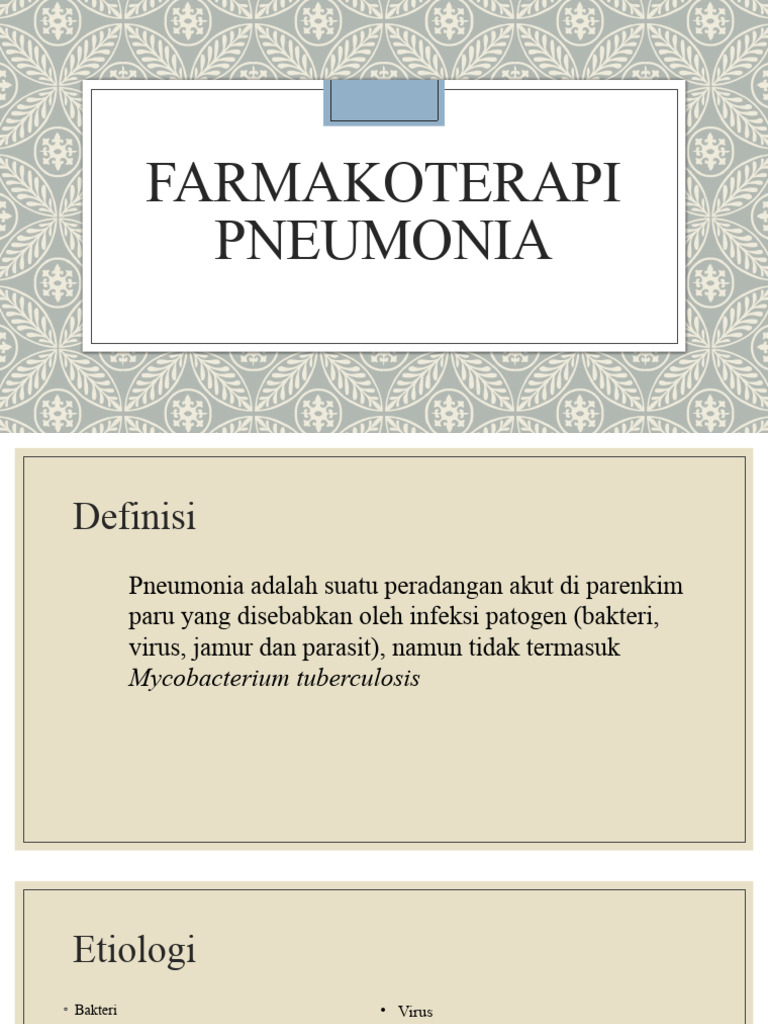 Panduan Lengkap Pneumonia dan Terapi | PDF