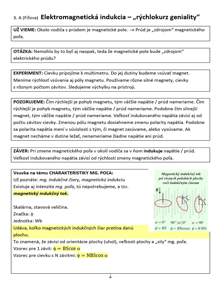 3.a Filova - Elektromagnetická Indukcia | PDF
