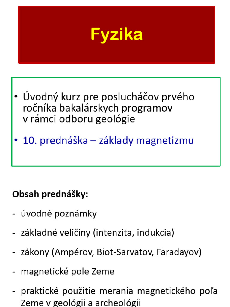 Fyzika 10 Magnetizmus 2017 | PDF