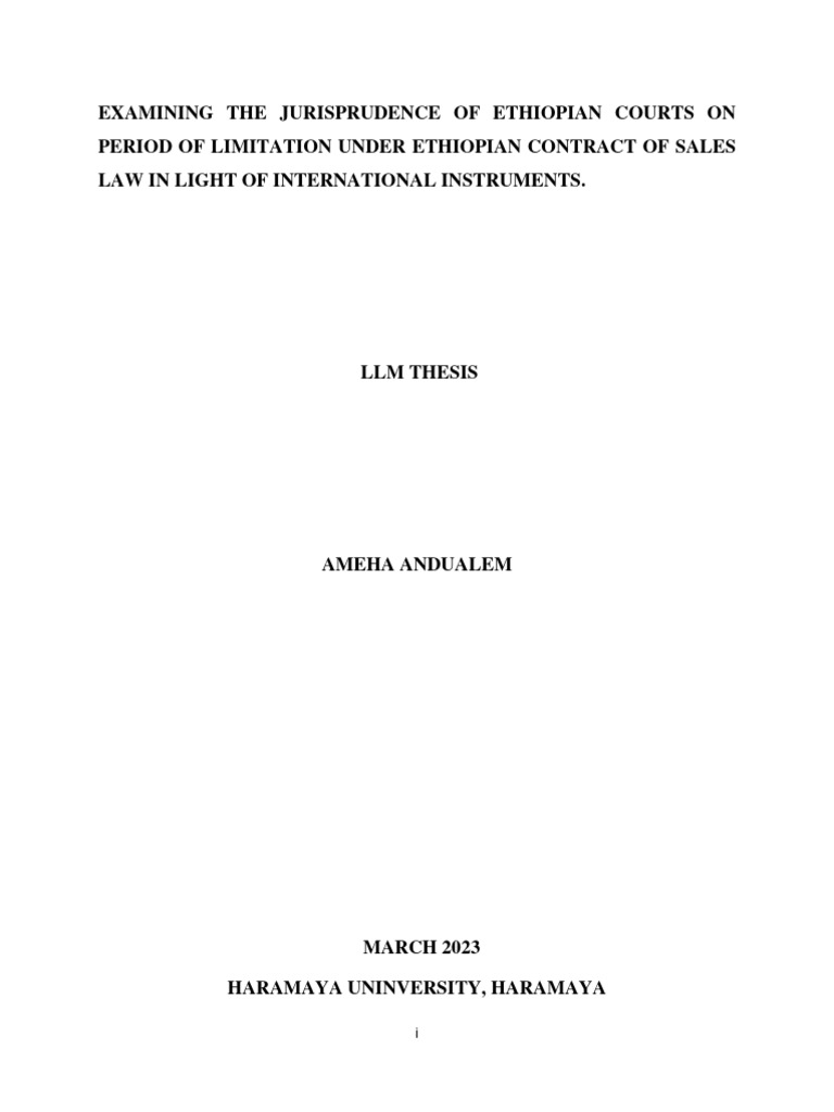 Ameha Andualem Thesis | PDF | Justice | Crime & Violence