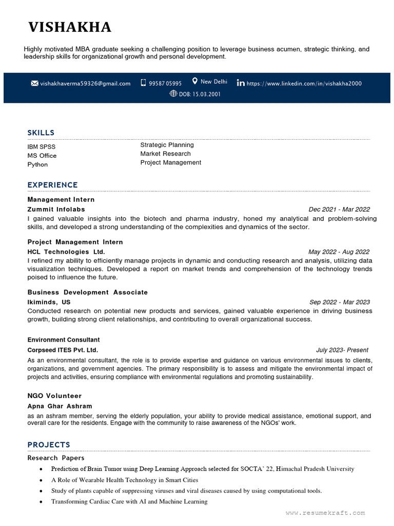 Vishakha Verma Resume | PDF | Non Governmental Organization | Consultant