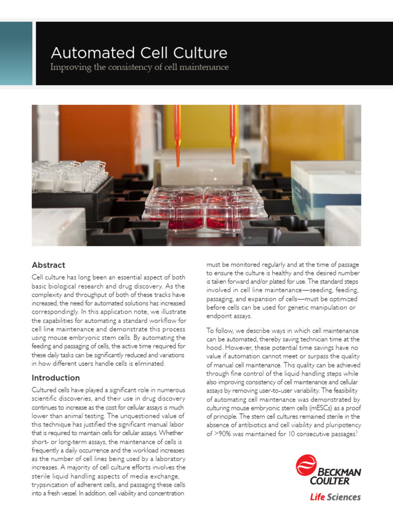 Automation Application Note Improving Consistency Cell Maintenance ...