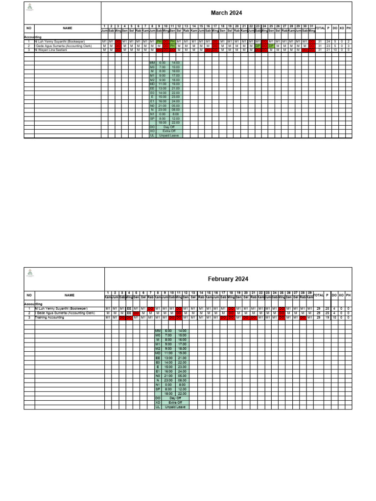 Schedule Accounting 2024 | PDF