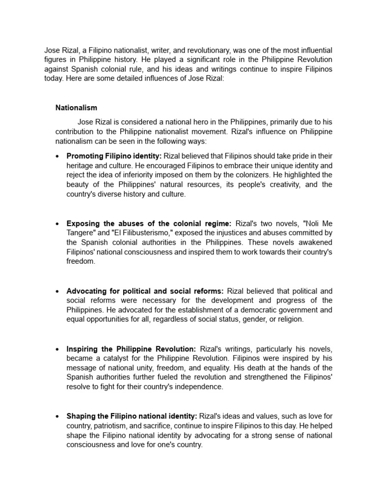 INFLUENCES-OF-JOSE-RIZAL | PDF | Philippines | Nationalism