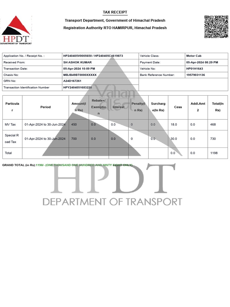Vahan Parivahan | PDF