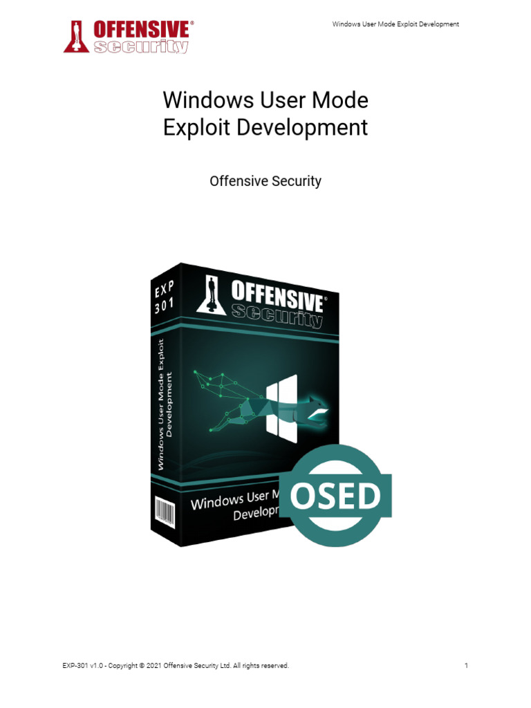 Exp 301 Windows User Mode Exploit Development Osed 2022 Offensive Security 2022 Anna S