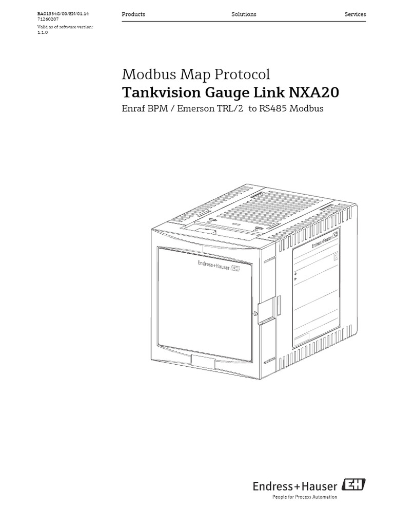 Endress & Hauser - Guage Link NXA20-Modbus Map Protocol | PDF | Computing | Computer Engineering