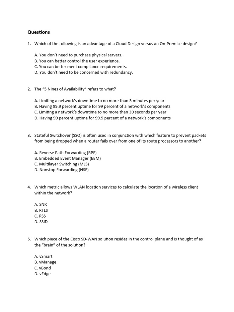CCNP ENCOR 350-401 Practice Exam - V2 | PDF | I Pv6 | Computer Network