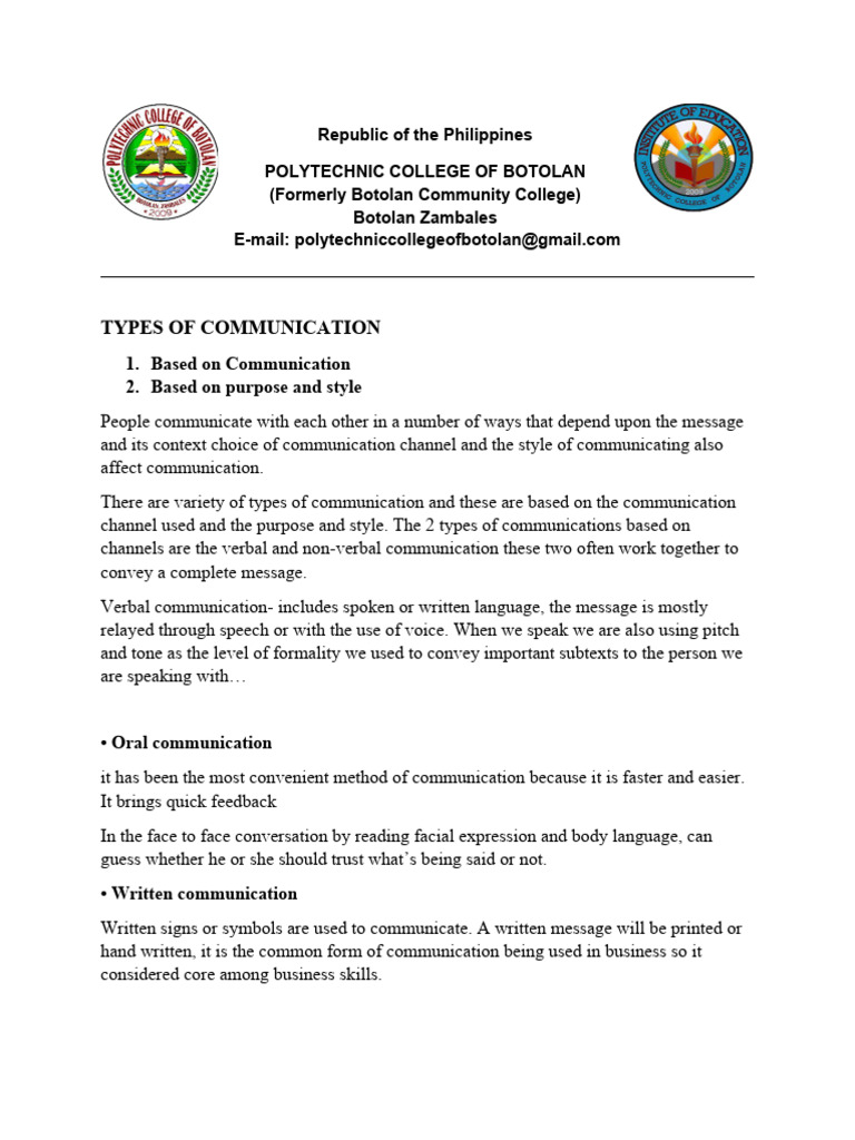 Republic of The Philippines | PDF | Communication | Nonverbal Communication