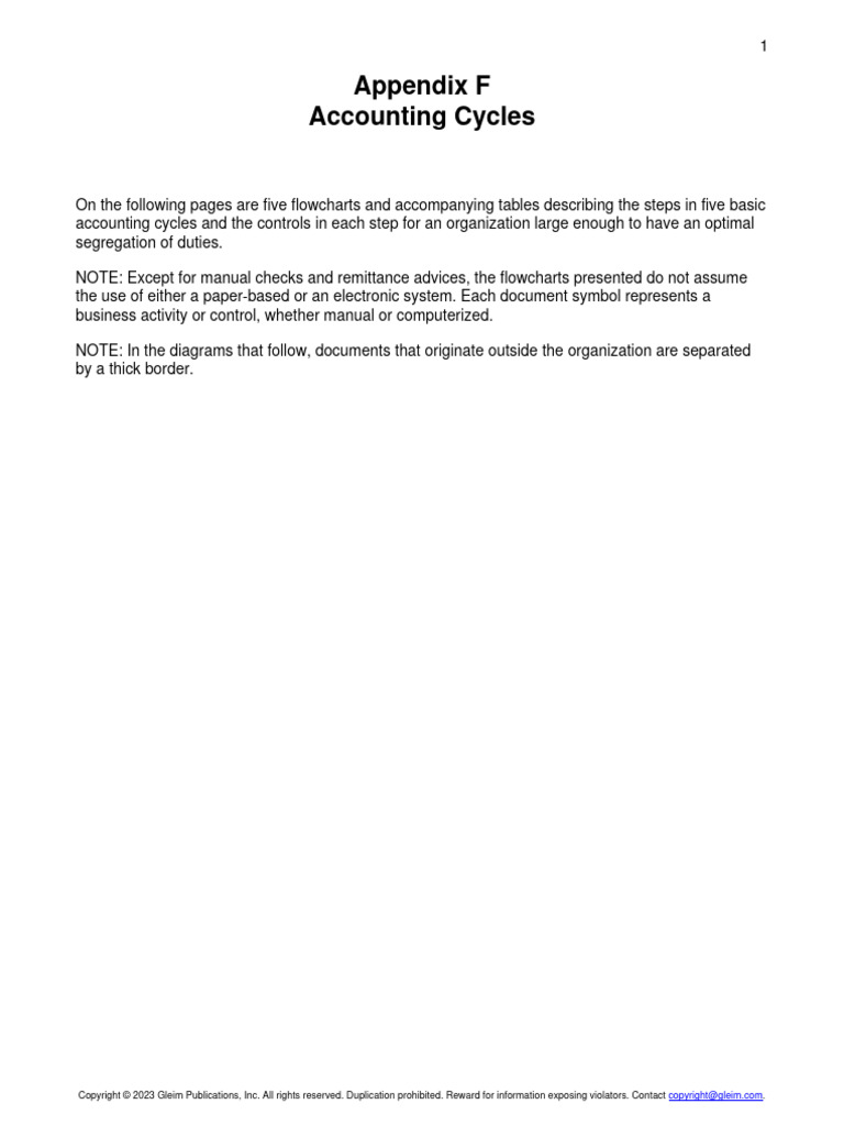 Appendix F_ Accounting Cycles | PDF | Accounts Payable | Receipt