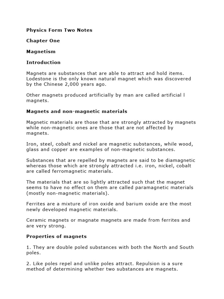 Physics Form Two Notes | PDF | Sound | Waves