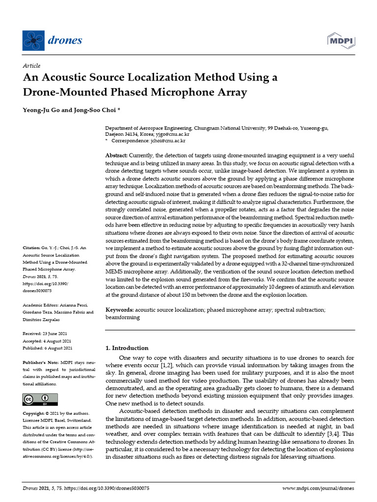 An Acoustic Source Localization Method Using A Dro | PDF | Spectral Density | Microphone