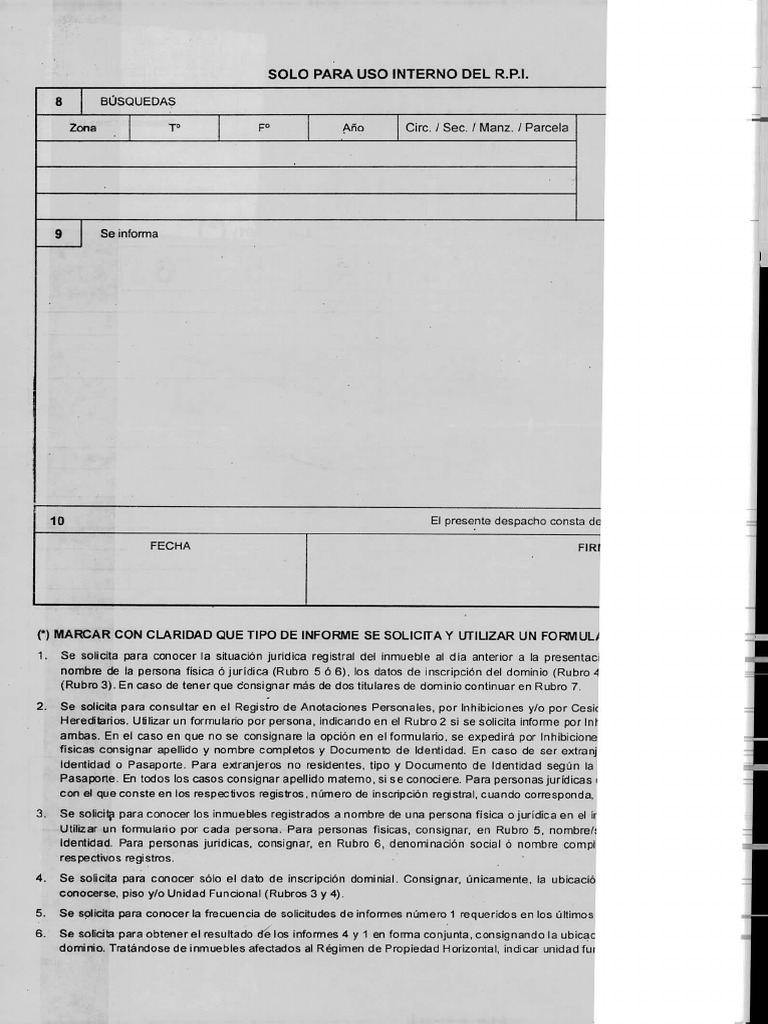 Solicitud de Informe de Propiedad Inmueble | PDF | Gobierno y personalidad