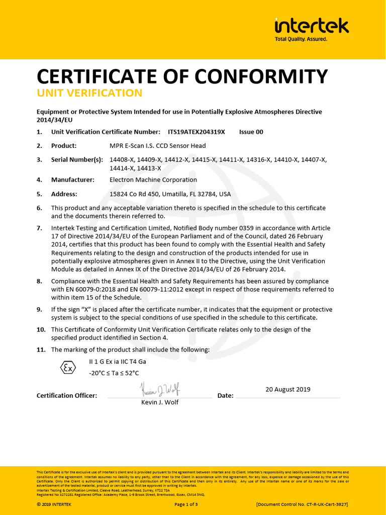 Electron-Machine-ATEX-EU-Type-Examination-Certificate | PDF