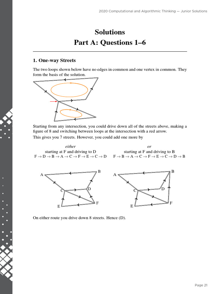 CAT 2020 Junior Solutions | PDF | Computer Science | Algorithms And ...