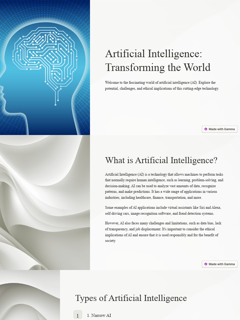 Artificial Intelligence Transforming The World | PDF | Artificial Intelligence | Intelligence ...