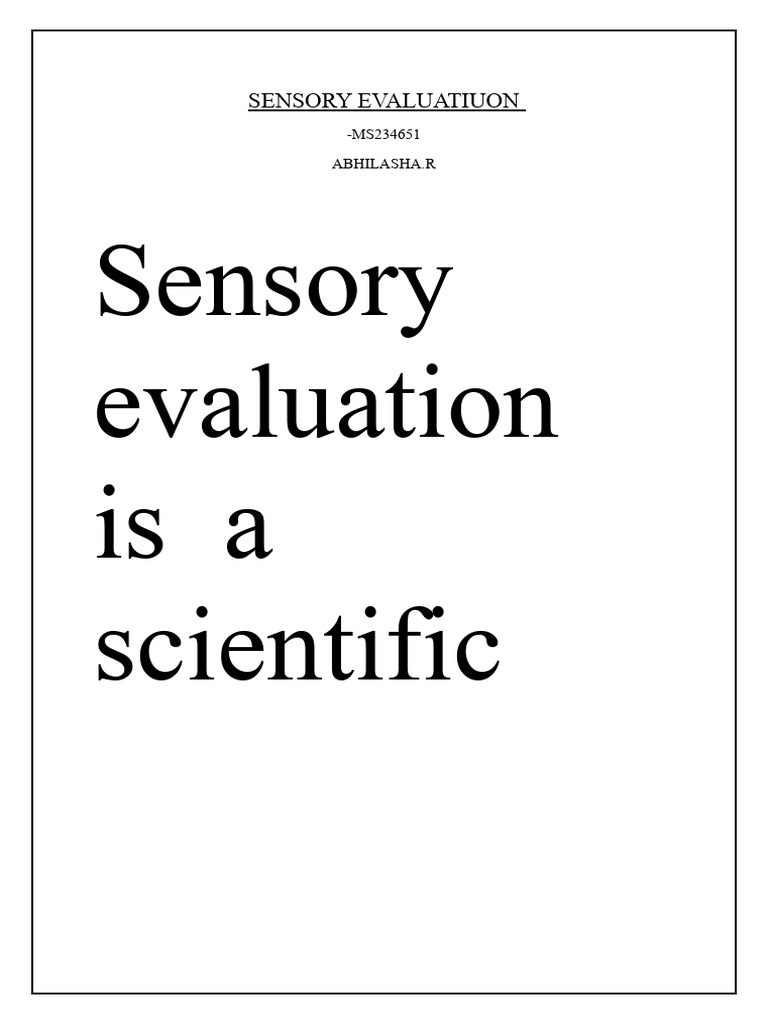 Sensory Evaluation | PDF | Perception | Taste