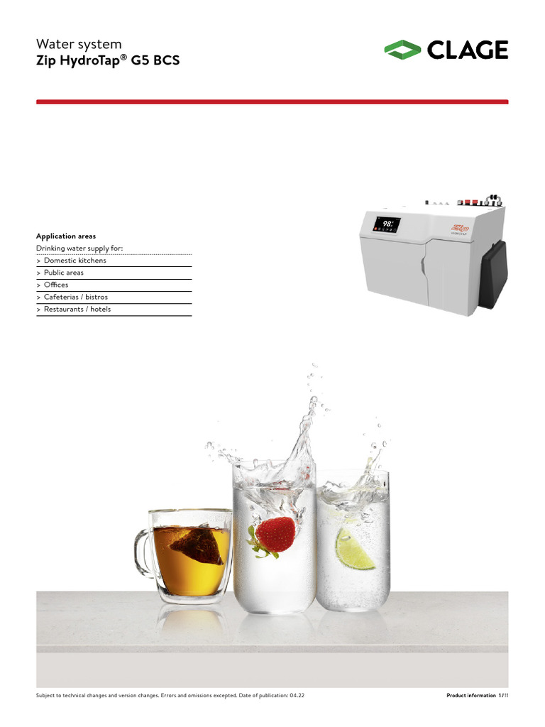 Zip HydroTap G5 BCS PI en | PDF | Water | Carbon Dioxide