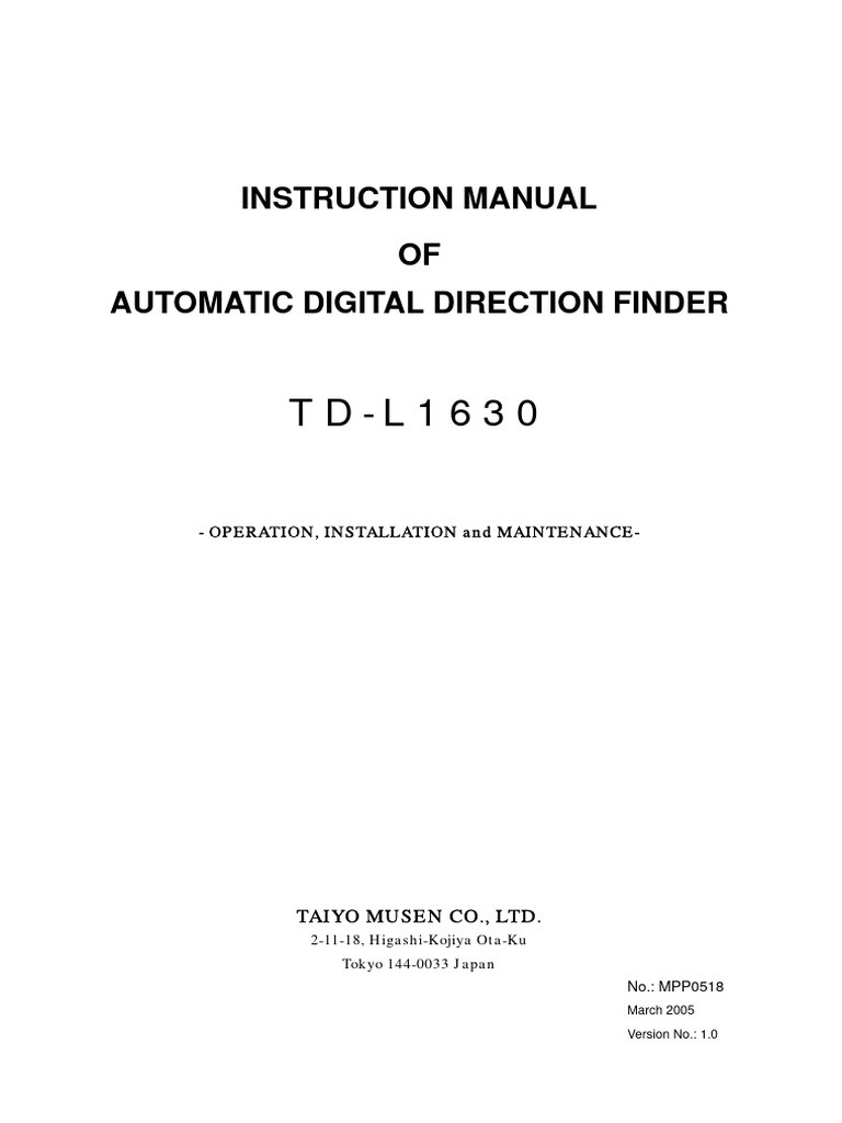 TD-L1630 Instruction Manual | PDF | Frequency Modulation | Power Supply