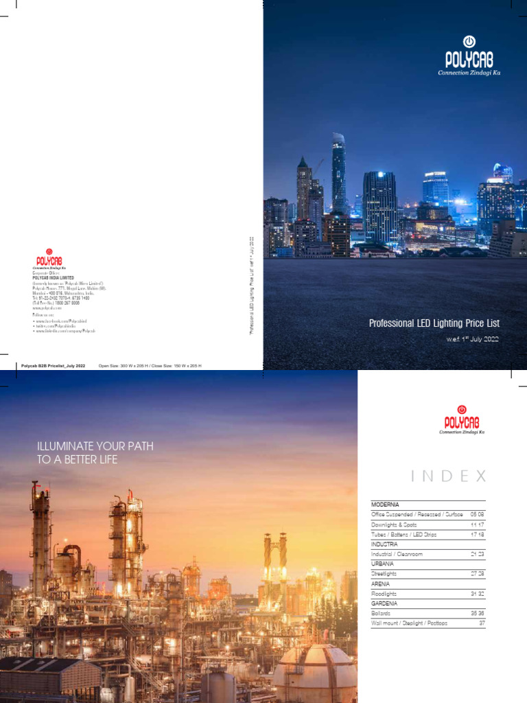 Polycab LED Lighting Price List 2022 | PDF | Lighting | Backlight