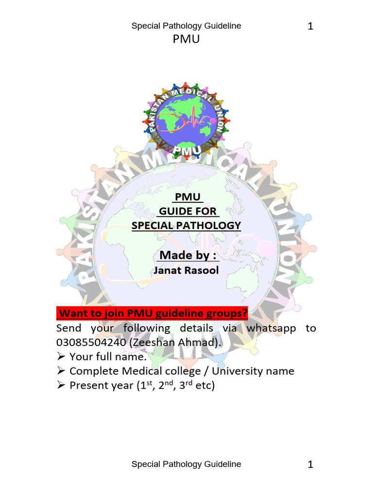 Special Pathology PMU Guideline | Download Free PDF | Kidney Disease | Respiratory Diseases
