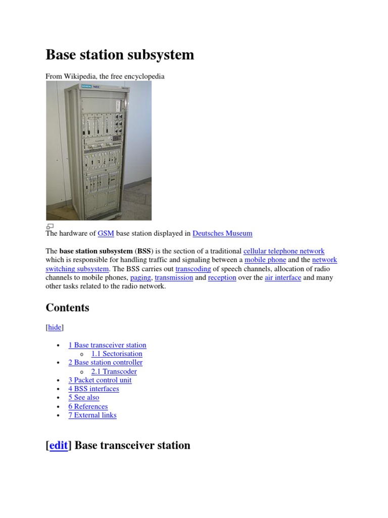 Base Station Subsystem | PDF | Telecommunications Infrastructure | Software Defined Radio