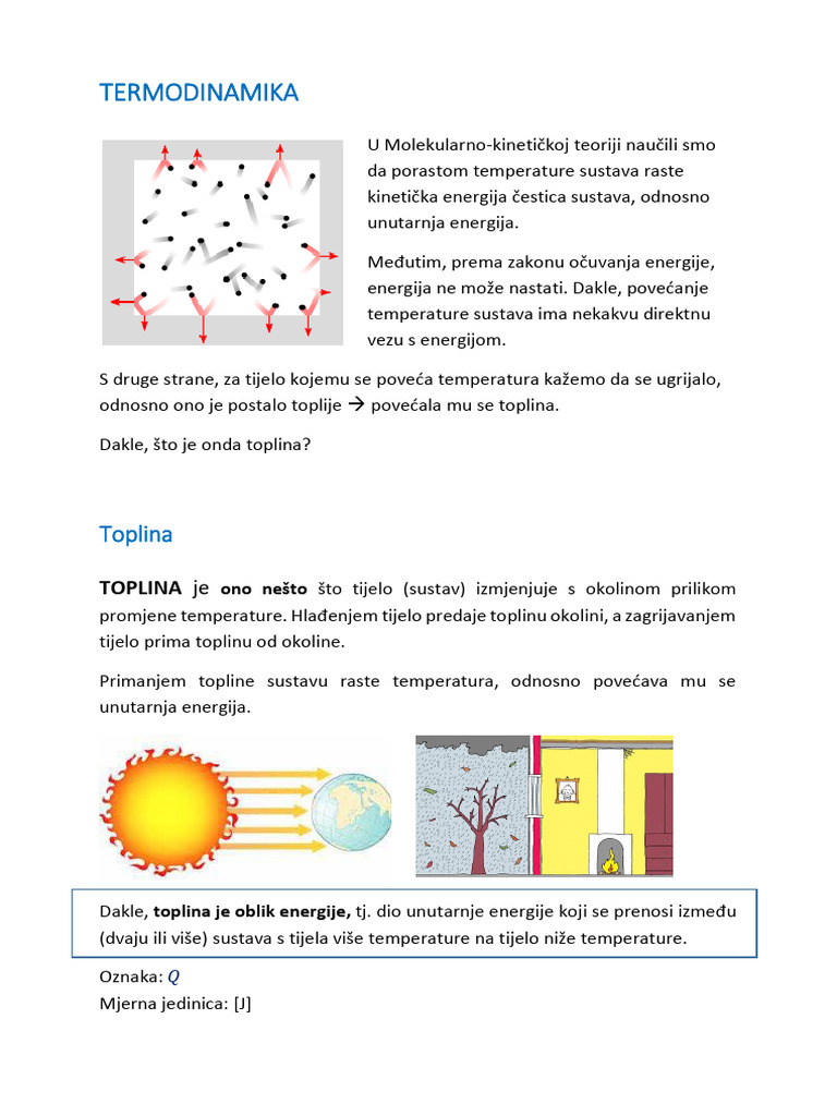 TERMODINAMIKA - Toplina | PDF