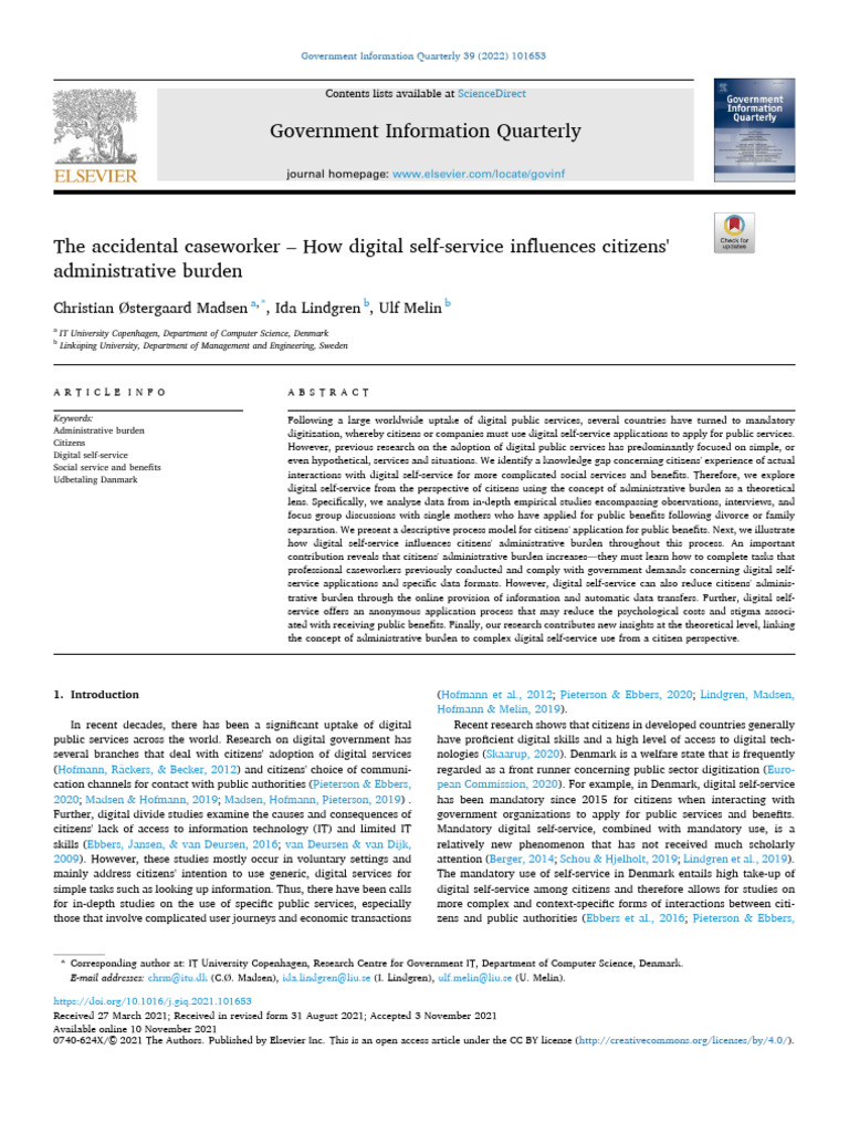 The Accidental Caseworker - How Digital Self-Service Influences ...