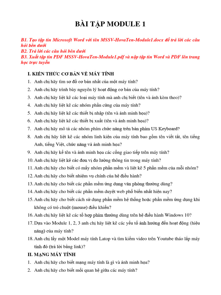BaiTap Module1 | PDF