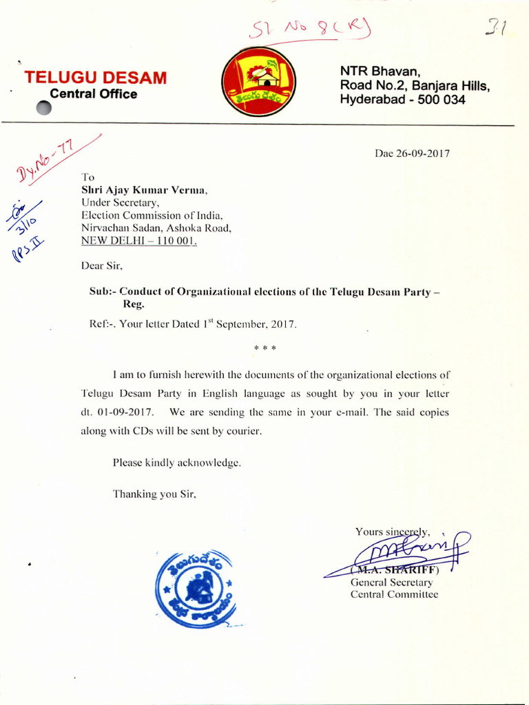 Telugu Desam Party Election Details | PDF | Politics Of India