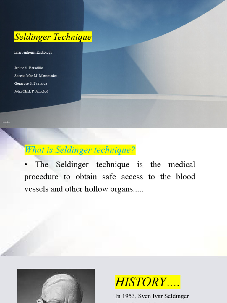 Overview of the Seldinger Technique | PDF | Catheter | Interventional ...
