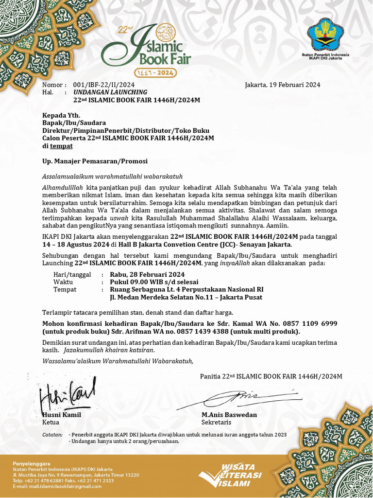 Undangan Launching IBF 2024 | PDF