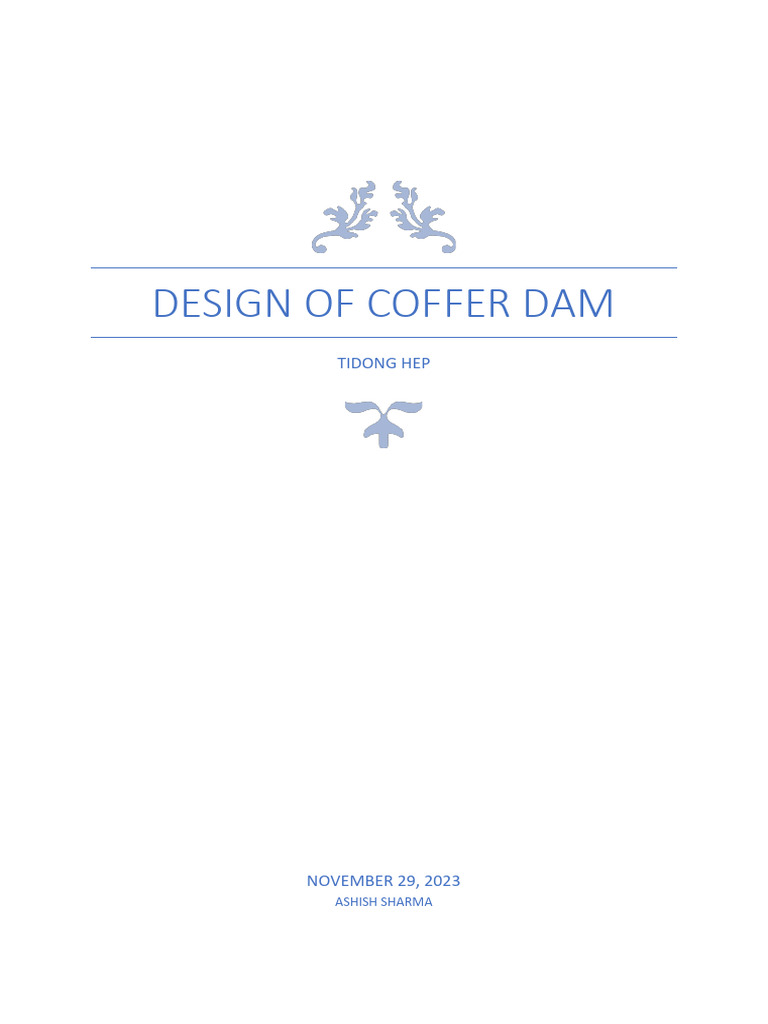 Design of Coffer Dam | PDF | Dam | Earth Sciences