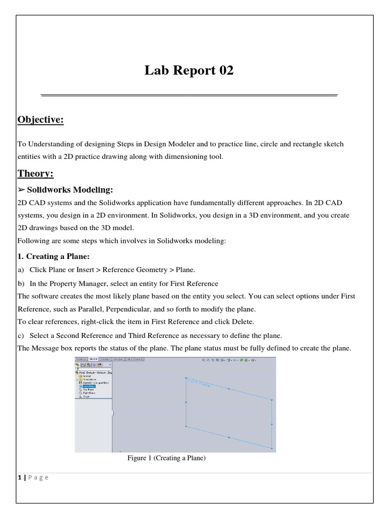 Lab 2 Cad 2 Pdf Line Geometry Rectangle