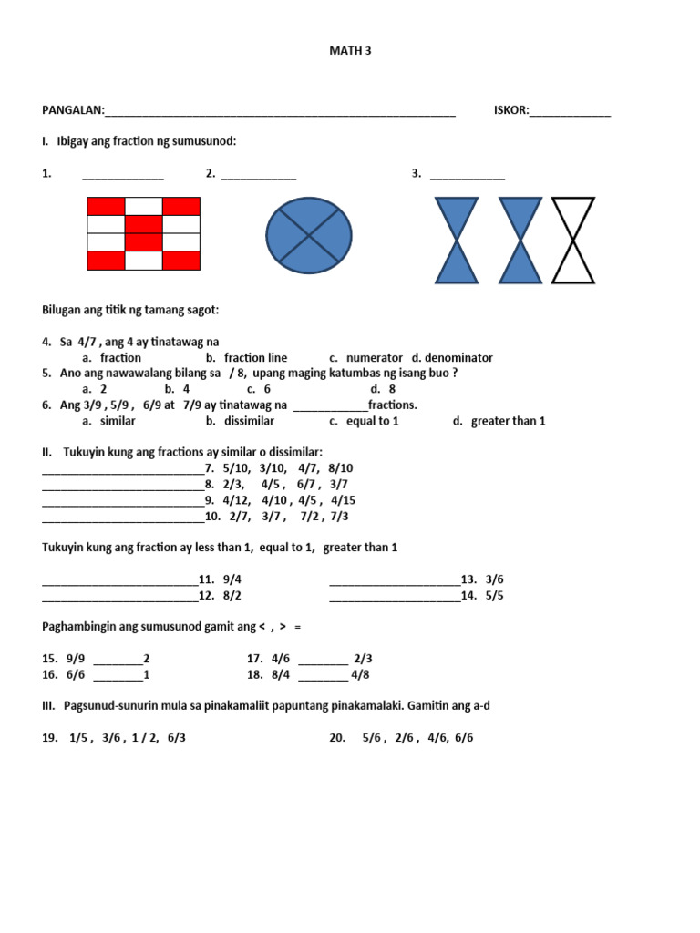PT - Mathematics 3 - Q3 | PDF