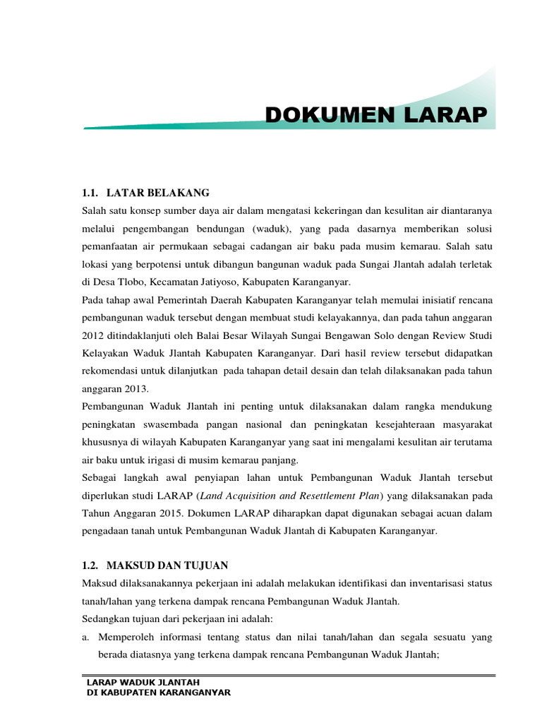 contoh dokumen larap | PDF