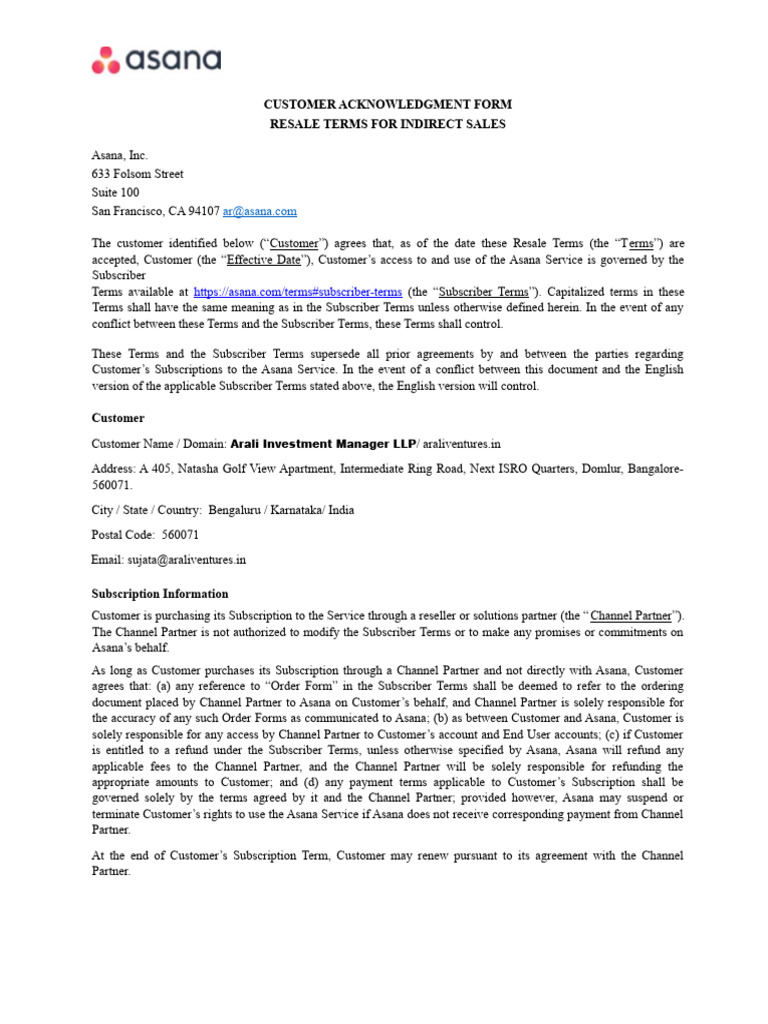 Asana Subscriber | PDF | Subscription Business Model