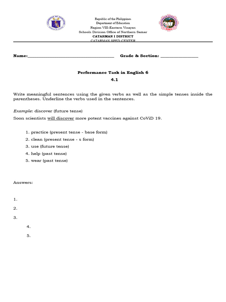 English 6 Perf - Task Q4 4 - 1 | PDF