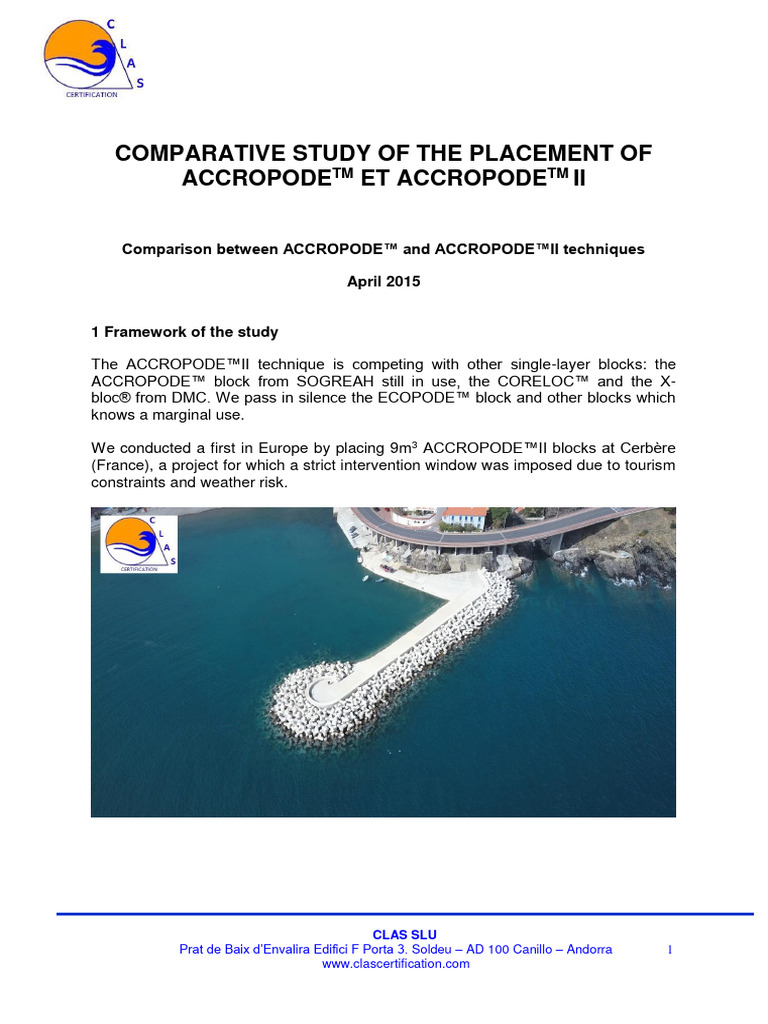 Comparative Study For ACCROPODE Placement | PDF