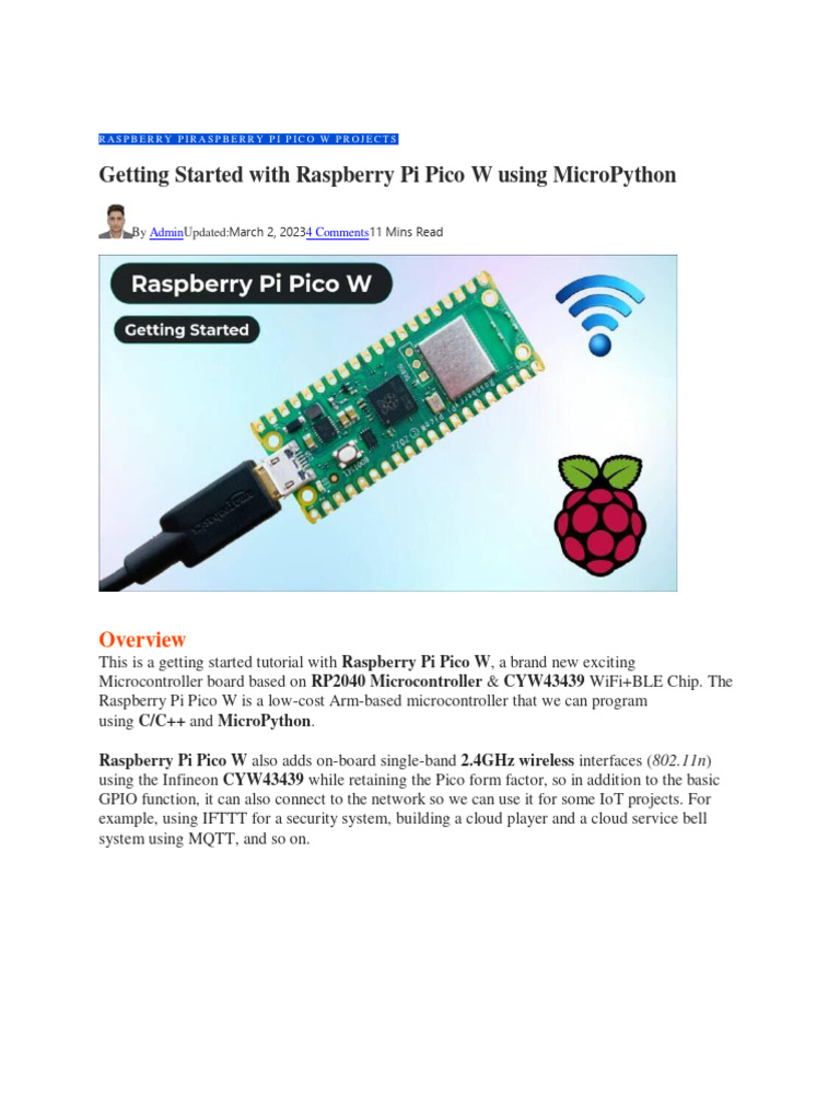 Getting Started With Raspberry Pi Pico W Using MicroPython | Download ... Getting Started With Raspberry Pi Pico W Using MicroPython | Download ...