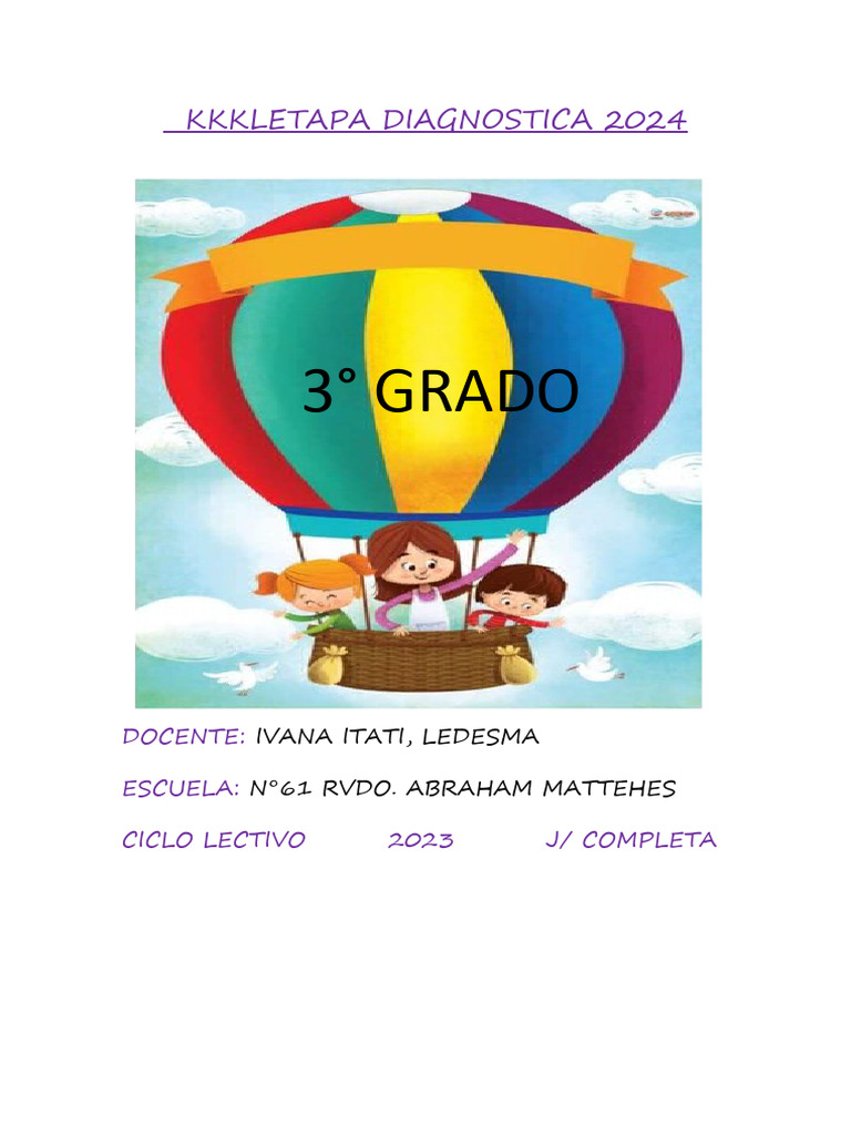 Diagnostica 3º Grado 2024 Ivana Pdf Evaluación Aprendizaje