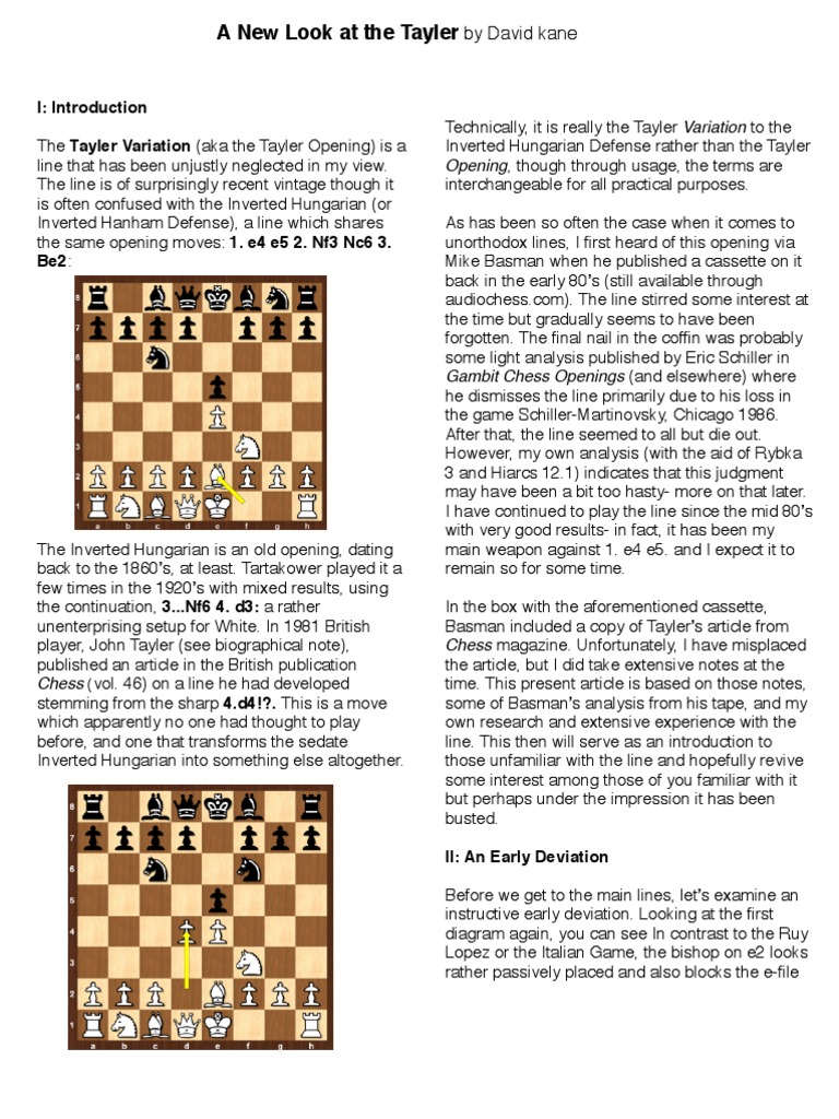 New Look at The Tayler | PDF | Chess Openings | Traditional Board Games