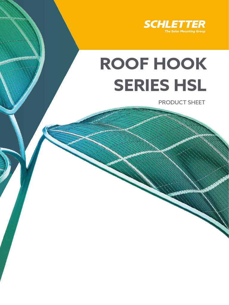 Schletter-Product_Sheets-Roof_Systems-HSL_Series_Roof_Hooks | PDF | Roof | Screw