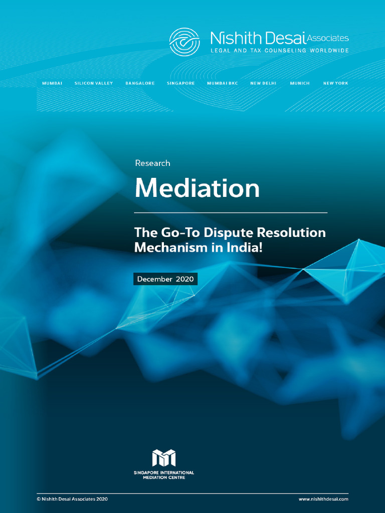 Mediation The Go To - Dispute Resolution Mechanism in India | PDF | Mediation | Alternative ...