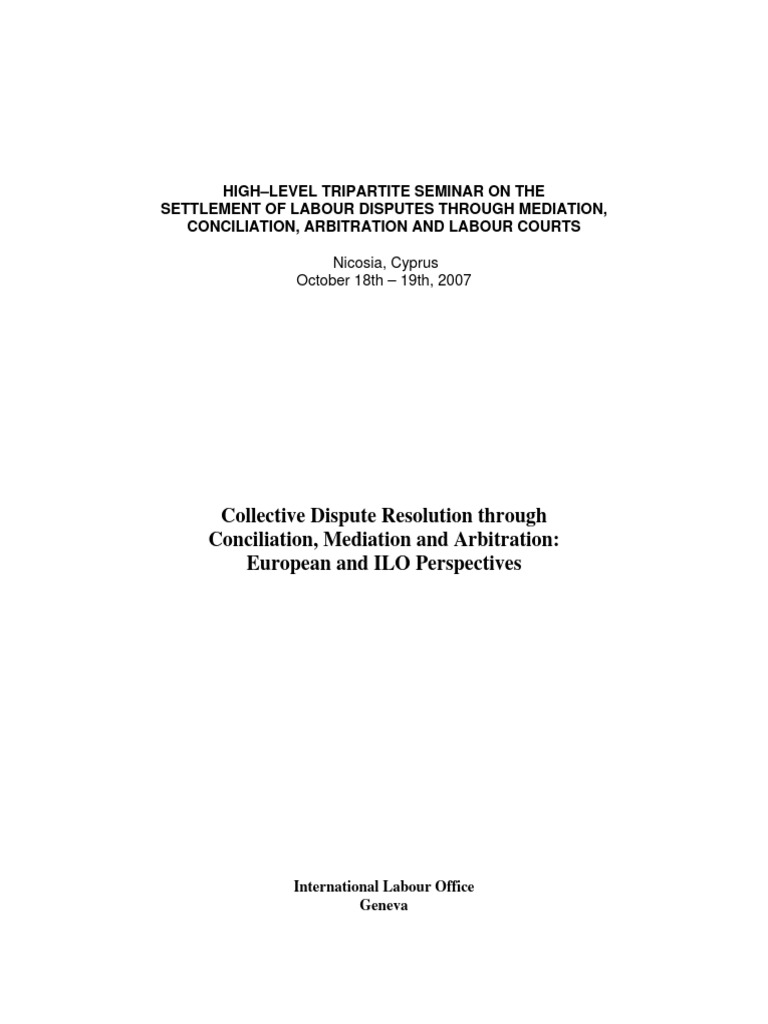 Labour Dispute Resolution Methods | PDF | Mediation | Labour Law